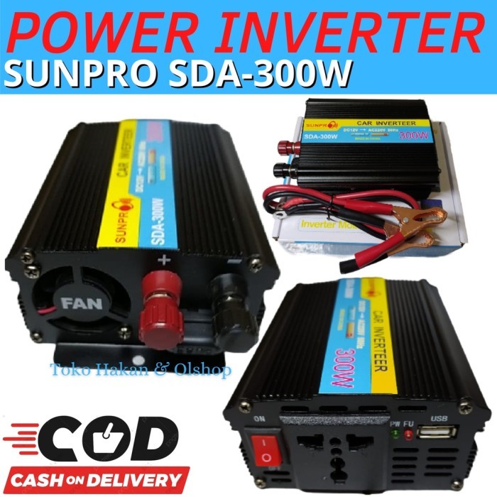 Jual Power Inverter SUNPRO SDA-300W CAS AKI MULTIFUNGSI - Inverter AC ...