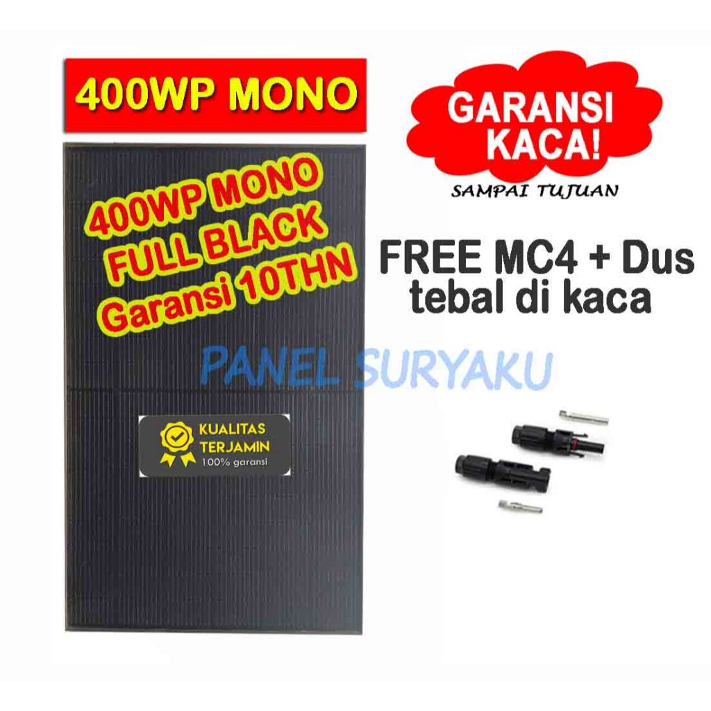 Jual Solar Panel Surya 400wp Mono Solar Cell 400wp Mono HQ FREE MC4 ...