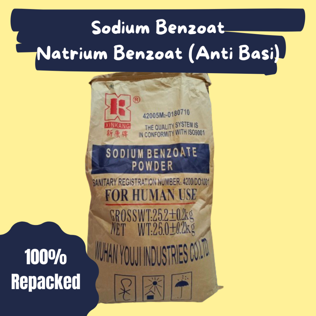 Jual Natrium Benzoat Sodium Benzoat Anti Basi Untuk Makanan 1 kg ...