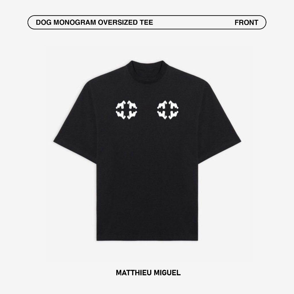 Jual MATTHIEU MIGUEL - DOG MONOGRAM OVERSIZED TEE - BLACK | Shopee ...
