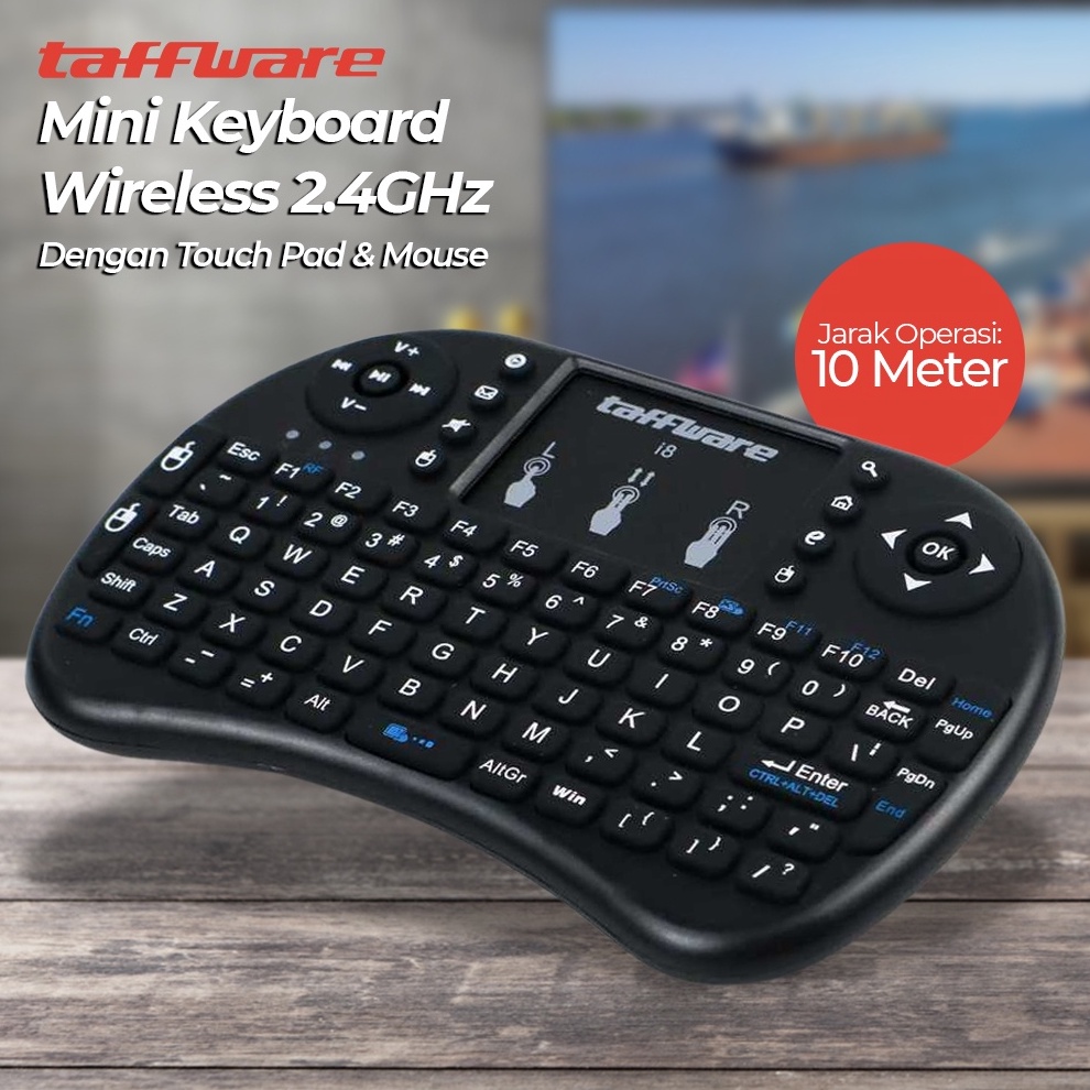 Jual Mini Keyboard Wireless 24GHz dengan Touch Pad Fungsi Mouse i8 c ...