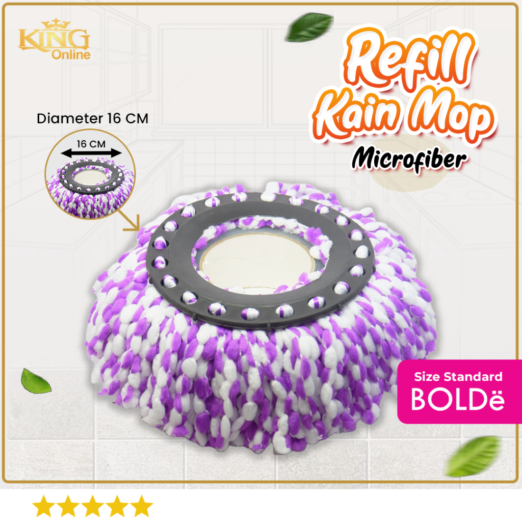 Jual Refill Kain Pel Spin Mop Putar 360 Kualitas BOLDE Bahan Microfiber ...