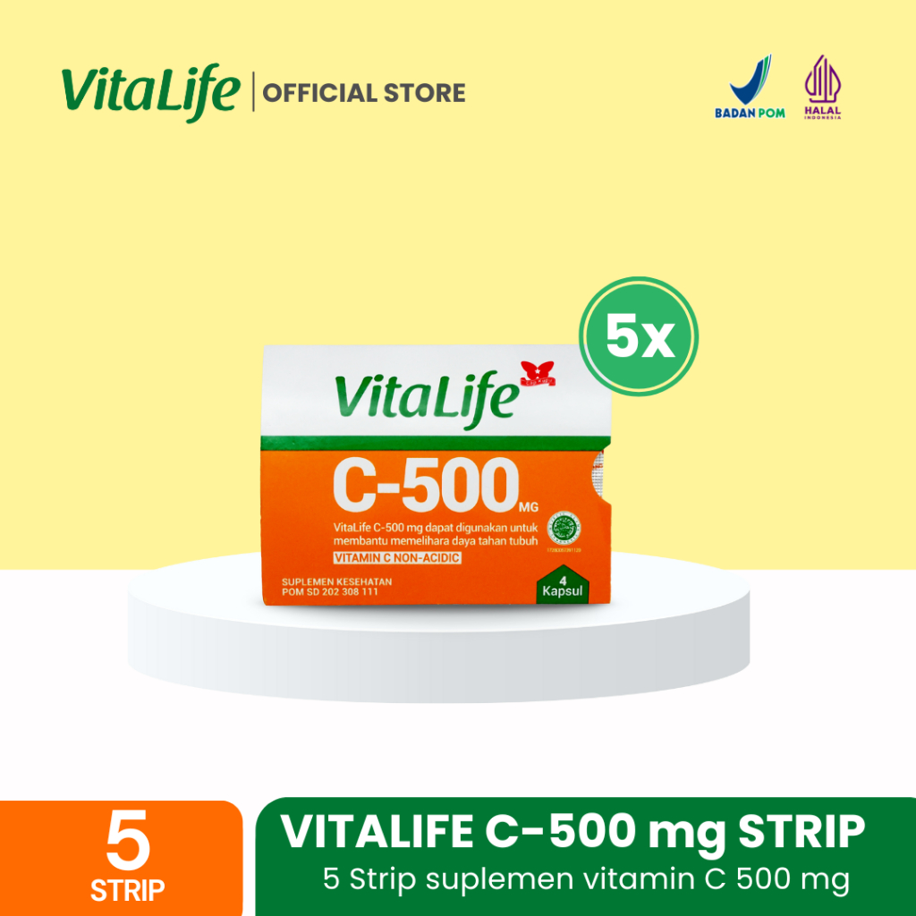 Jual Vitalife Vitamin C 500 Suplemen Kesehatan Ekstrak Vitamin C - Strip | Shopee Indonesia