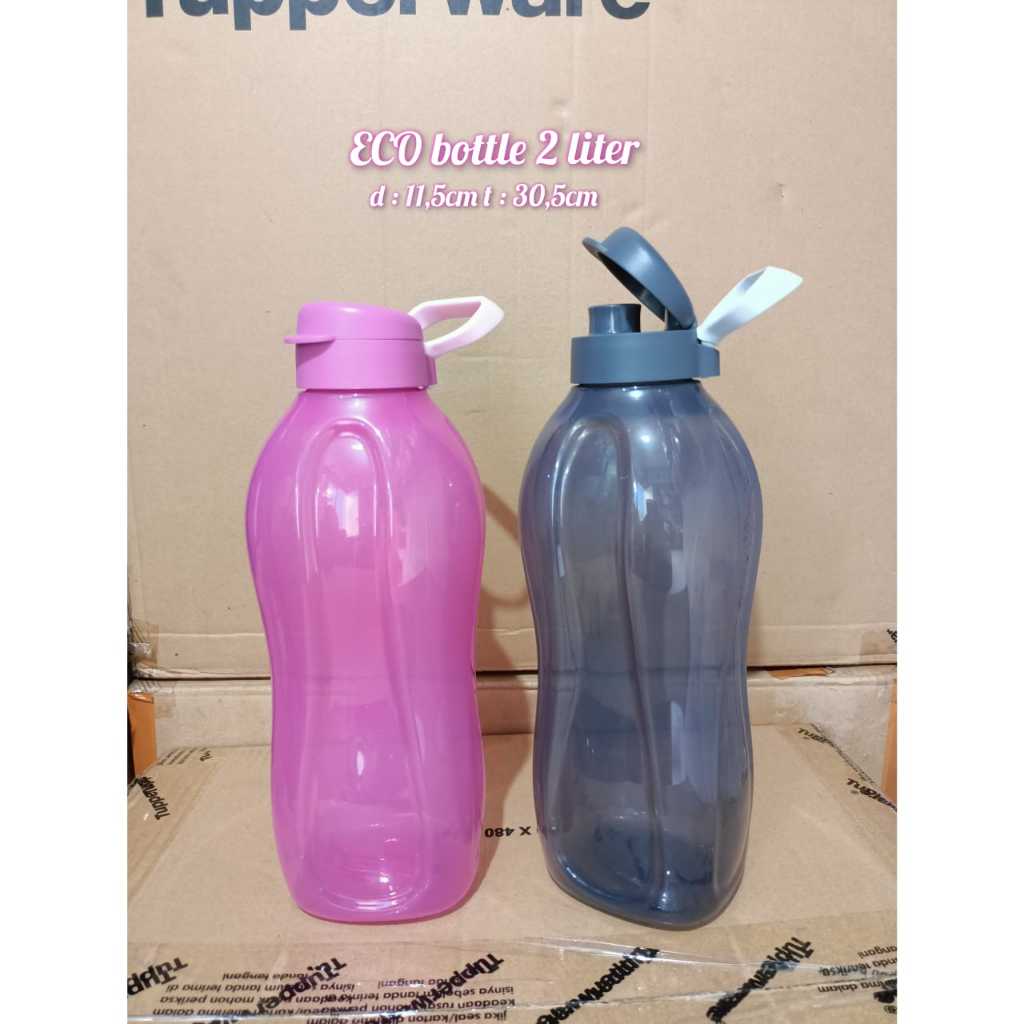 Jual Tupperware Eco bottle 2 liter warna ungu dan grey kapasitas jumbo ...