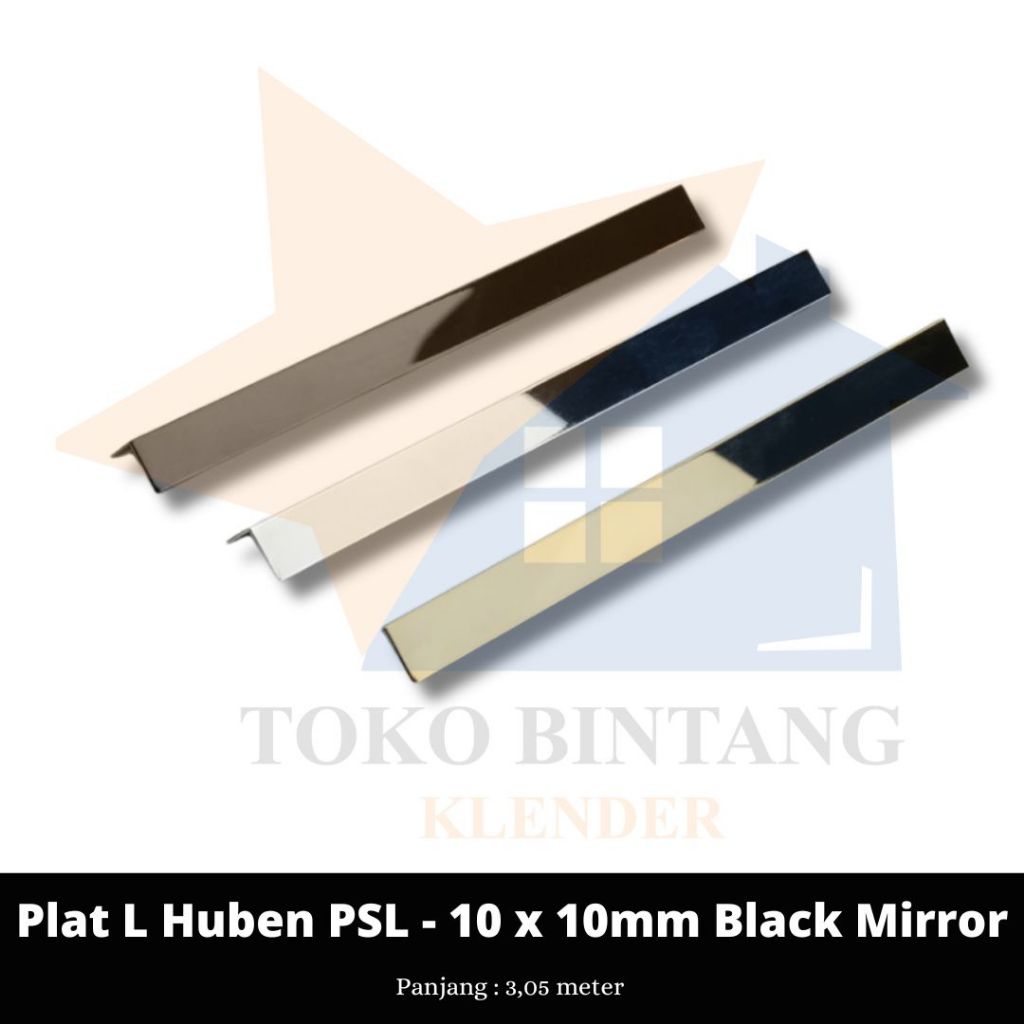 Jual Plat L Huben PSL - 10 x 10mm Black Mirror | Shopee Indonesia