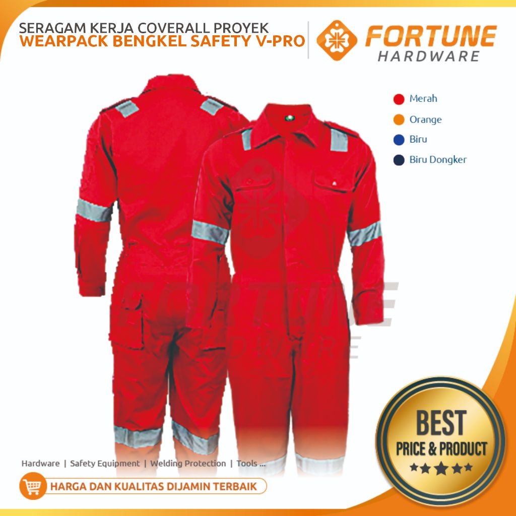 Jual Wearpack Safety Coverall / Seragam Kerja Terusan Proyek V-Pro ...