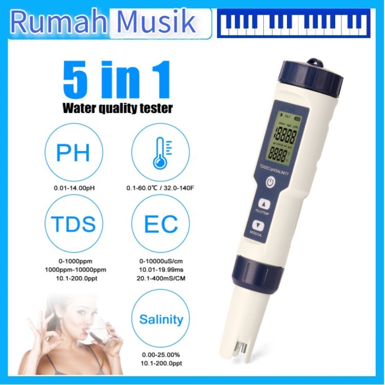 Jual IN STOCK 5 In 1 Meteran Pengujian Kombo Multi-parameter ...