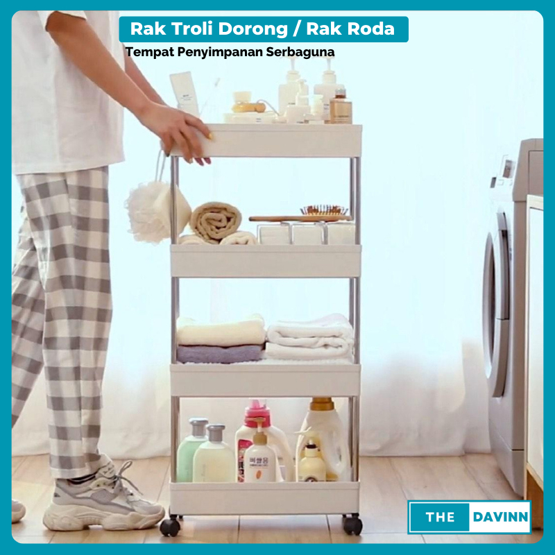 Jual Rak Troli Susun Roda 4 Susun Tipis Rak Dorong Serbaguna Rak Kamar ...
