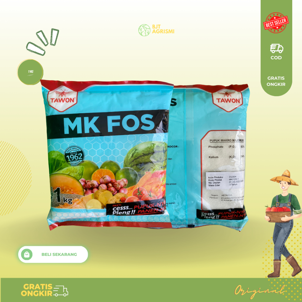 Jual Pupuk MKP tawon MK FOS Monokalium fosfate Pembuahan 1kg | Shopee Indonesia