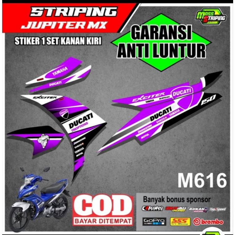 Jual STIKER MOTOR STRIPING JUPITER MX NEW 135 VARIASI M616 STICKER ...