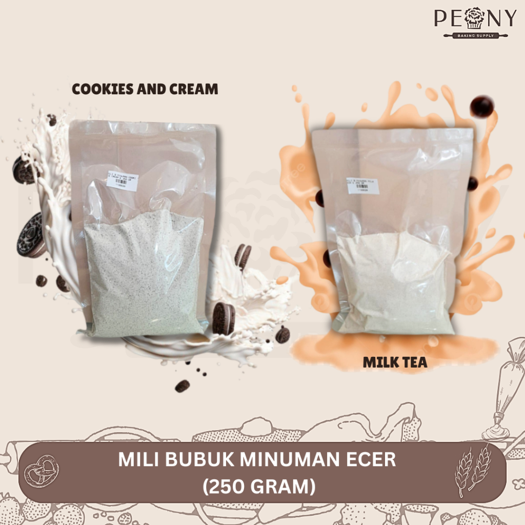 Jual MILI BUBUK MINUMAN MILK TEA DAN COOKIES AND CREAM KEMASAN ECER 250 ...