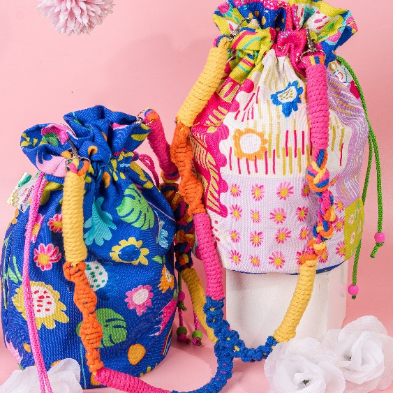 Jual PUKA Tas Bucket Bag Neon Garden with Strap Bag Macrame | Shopee ...