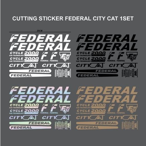 Jual Cutting Sticker Sepeda FEDERAL CITY CAT Panjang 25cm 1Set Oracal ...