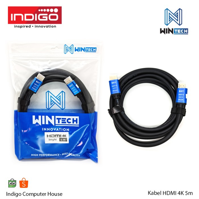 Jual KABEL HDMI 5 METER VER 2.0 ULTRA HD 4K HIGH QUALITY 5M | Kabel HDMI 4K 5M WINTECH | Shopee ...