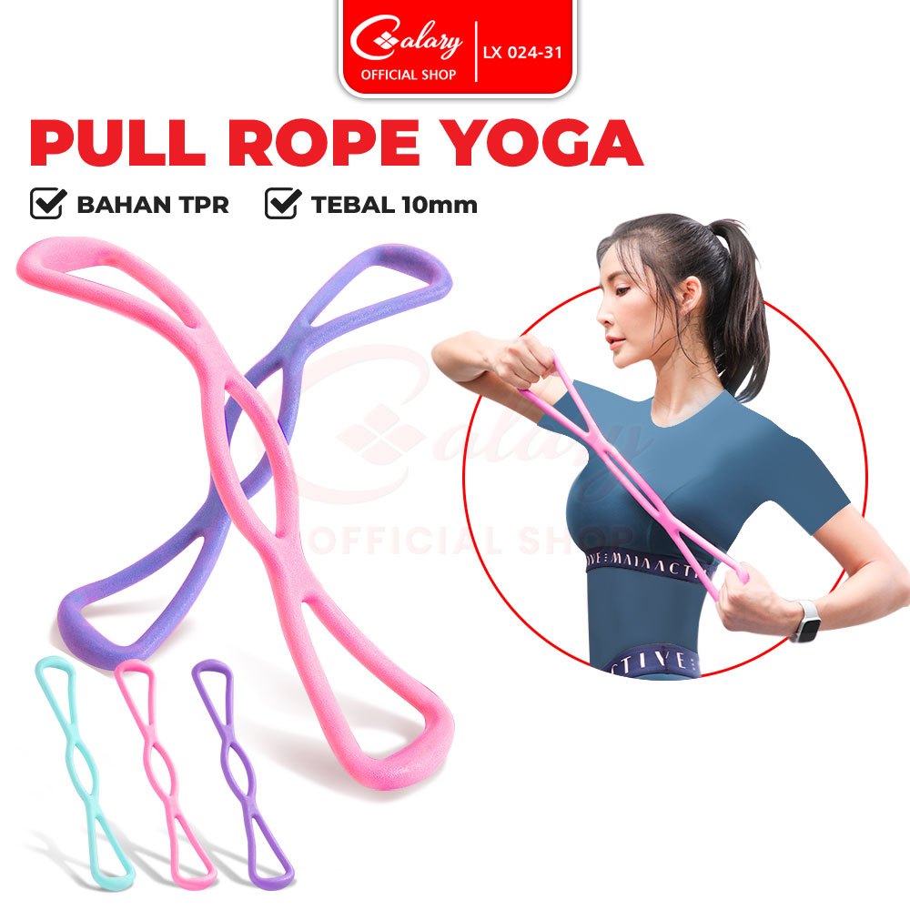 Jual CALARY Tali Yoga Pull Rope Fitness Yoga Rope Elastis Stretching ...