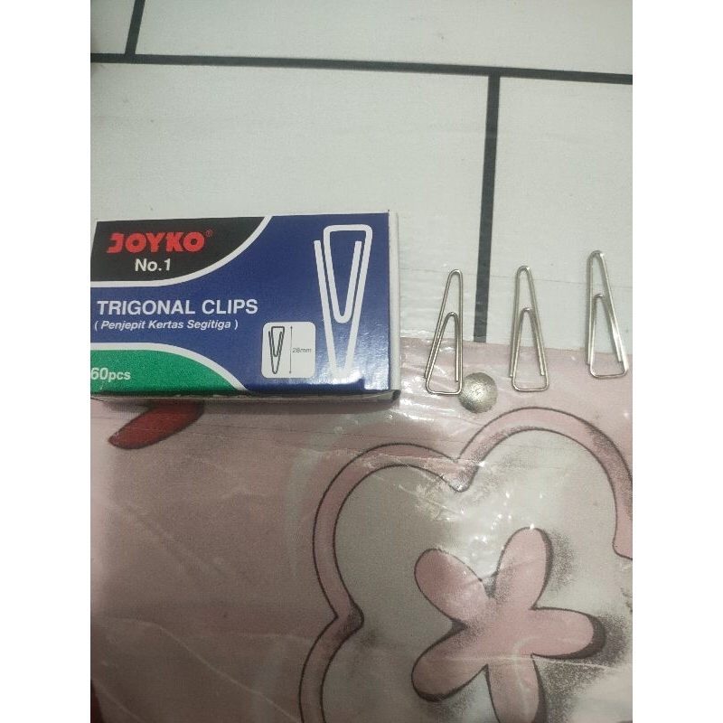 Jual Trigonal clip,penjepit merk joyko No 1 harga per kotak isi 60 pcs ...