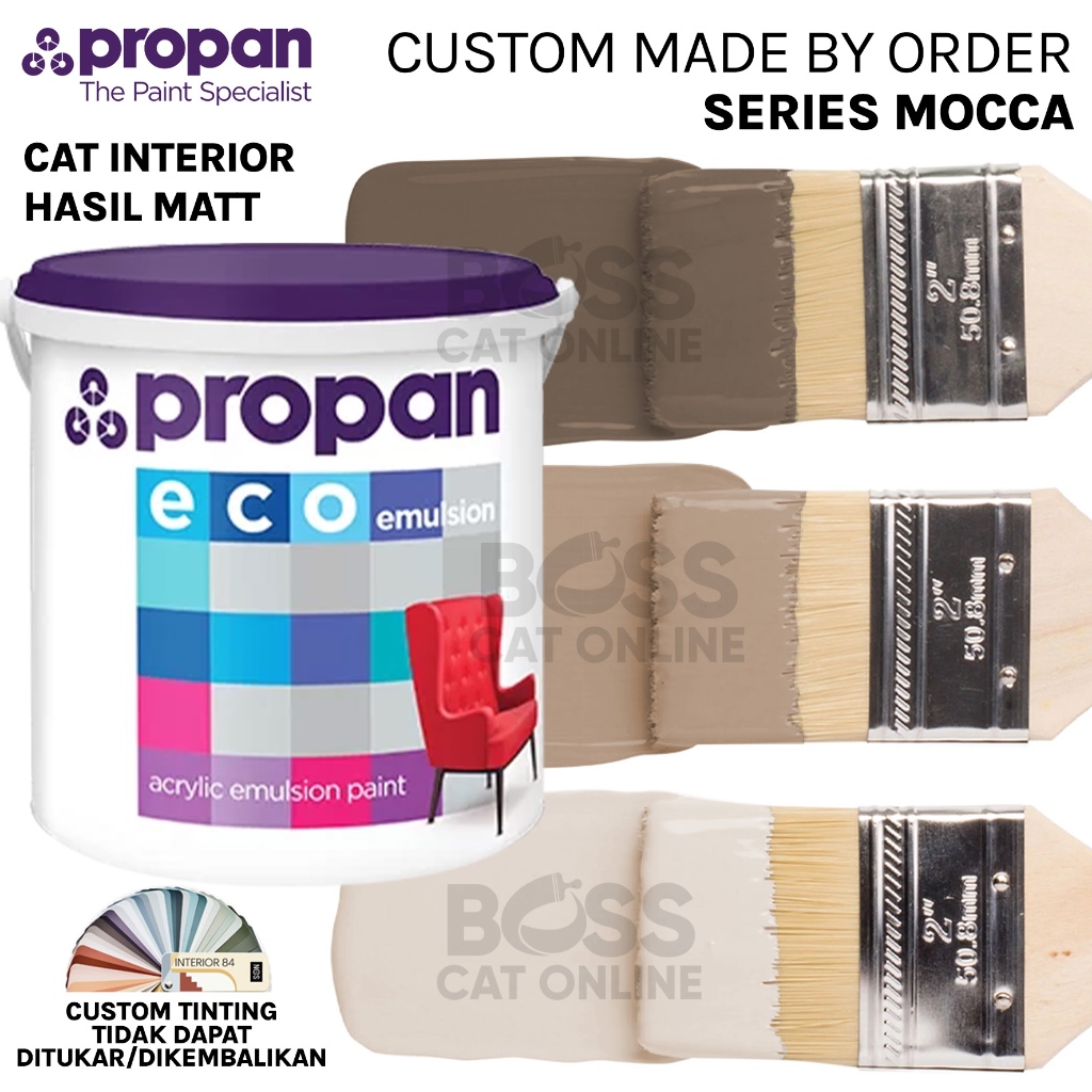 Jual CAT TEMBOK INTERIOR PROPAN ECO EMULSION MOCCA 5 KG / CUSTOM WARNA TINTING | Shopee Indonesia