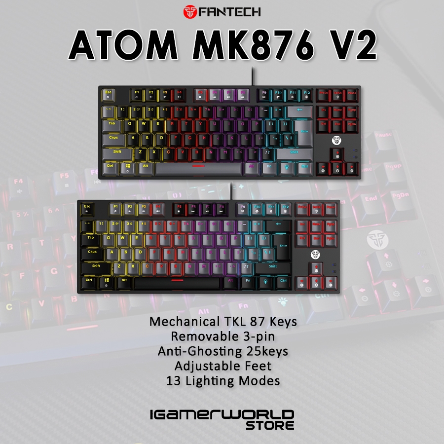 Jual Fantech ATOM MK876 V2 TKL RGB Mechanical Gaming Keyboard | Shopee Indonesia