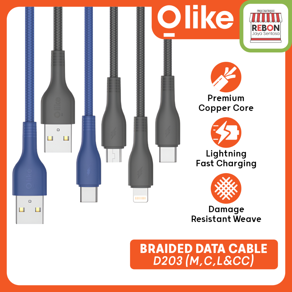Jual Olike Braided Data Cable MIX COLOR | Shopee Indonesia
