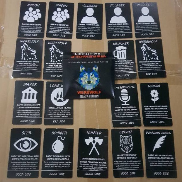 Jual KODE K28R Werewolf Mafia Card Game Premium Basic Pack | Shopee ...