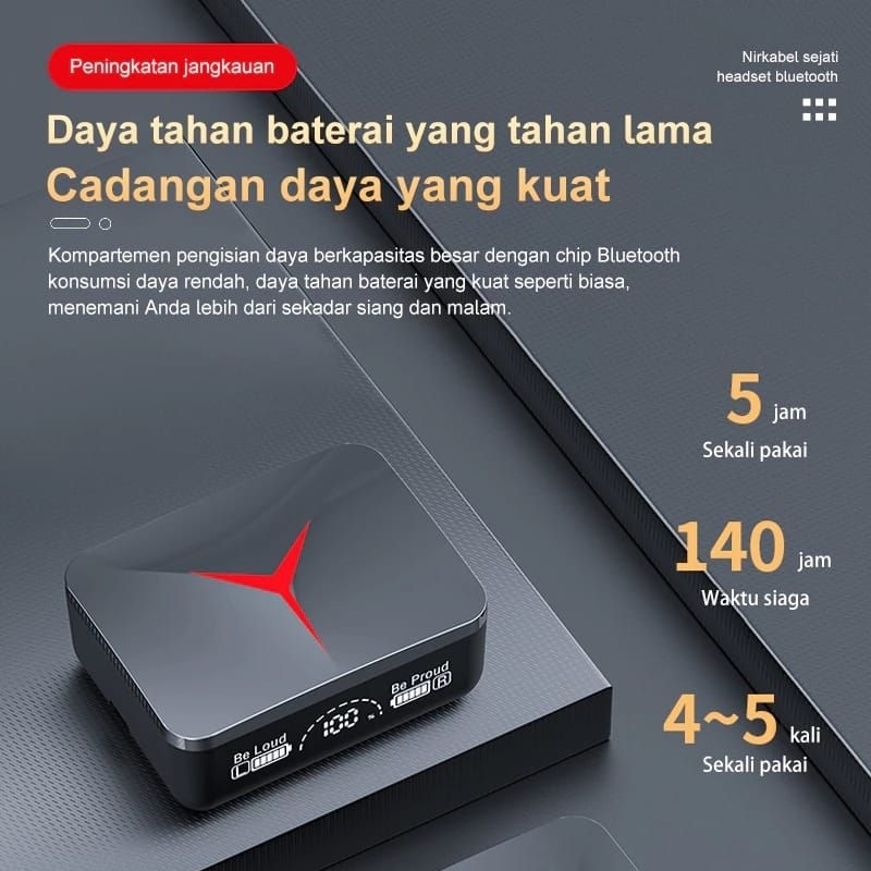 Jual M90 Tws gaming headset m90 bass wireless headphones LED digital display earpiece headset ...