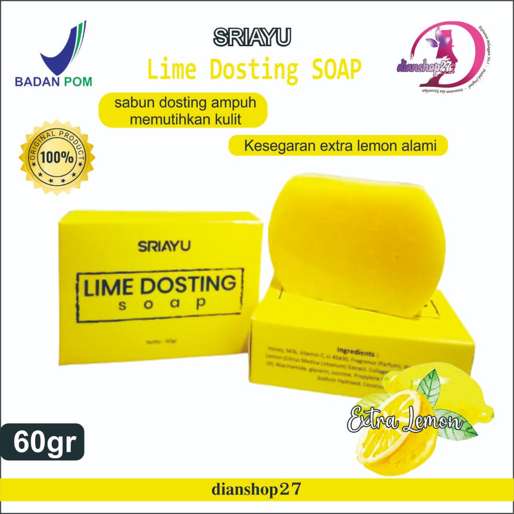 Jual DOSTING DUS KUNING SRIAYU LIME SOAP BPOM / Sabun Dosting pencerah ...