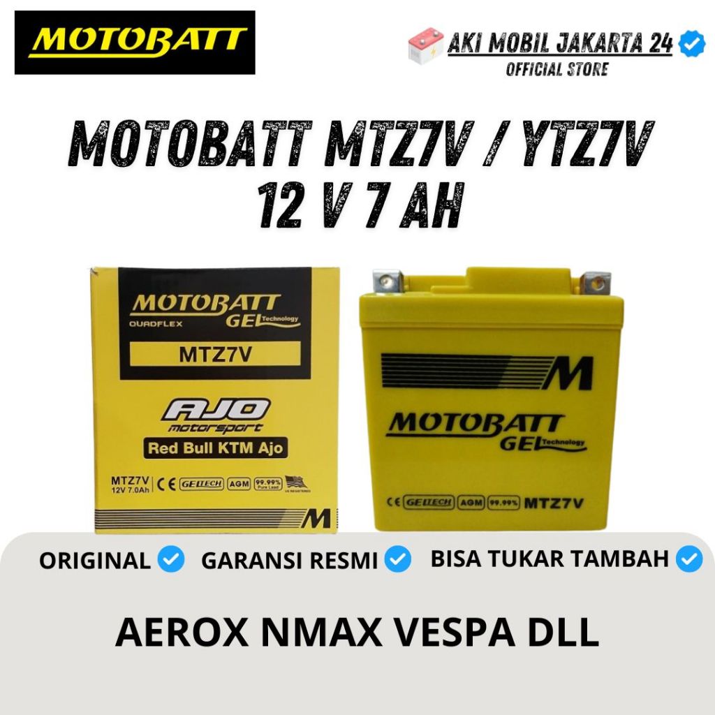 Jual Aki Motor Yamaha Nmax, Aerox 155 MTZ7V Motobatt Gel 12v - 7Ah ...