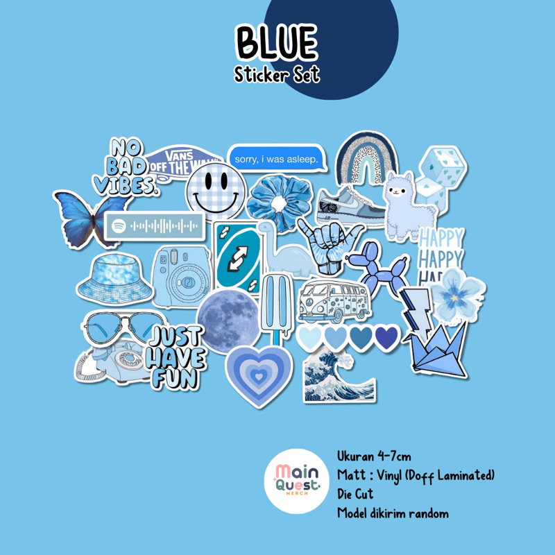 Jual Sticker Blue | Sticker Aesthetic / Sticker Tumblr / Sticker Laptop ...