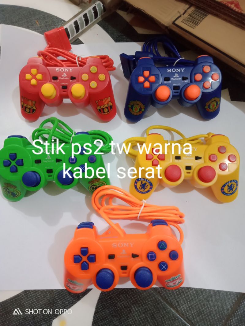 Jual STIK PS2 TW WARNA LOGO BOLA/STICK PS2 TW WARNA KABEL SERAT LOGO ...