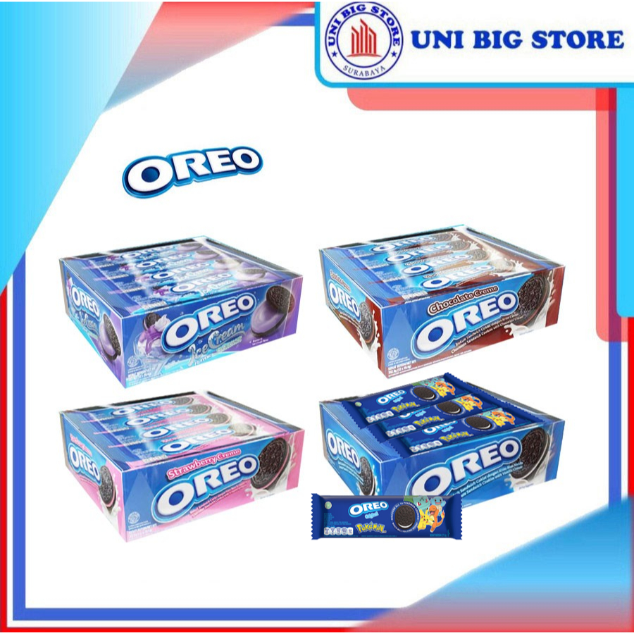 Jual Oreo Biscuit Sandwich Isi 3 Original Vanilla Strawberry Chocolate ...