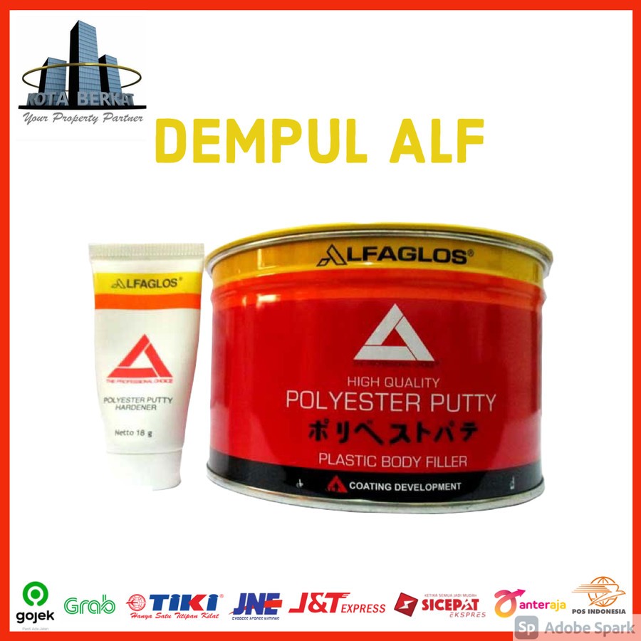 Jual DEMPUL ALFAGLOS PUTTY/ DEMPUL ALF/ POLYESTER PUTTY ALFAGLOS 800 GR ...