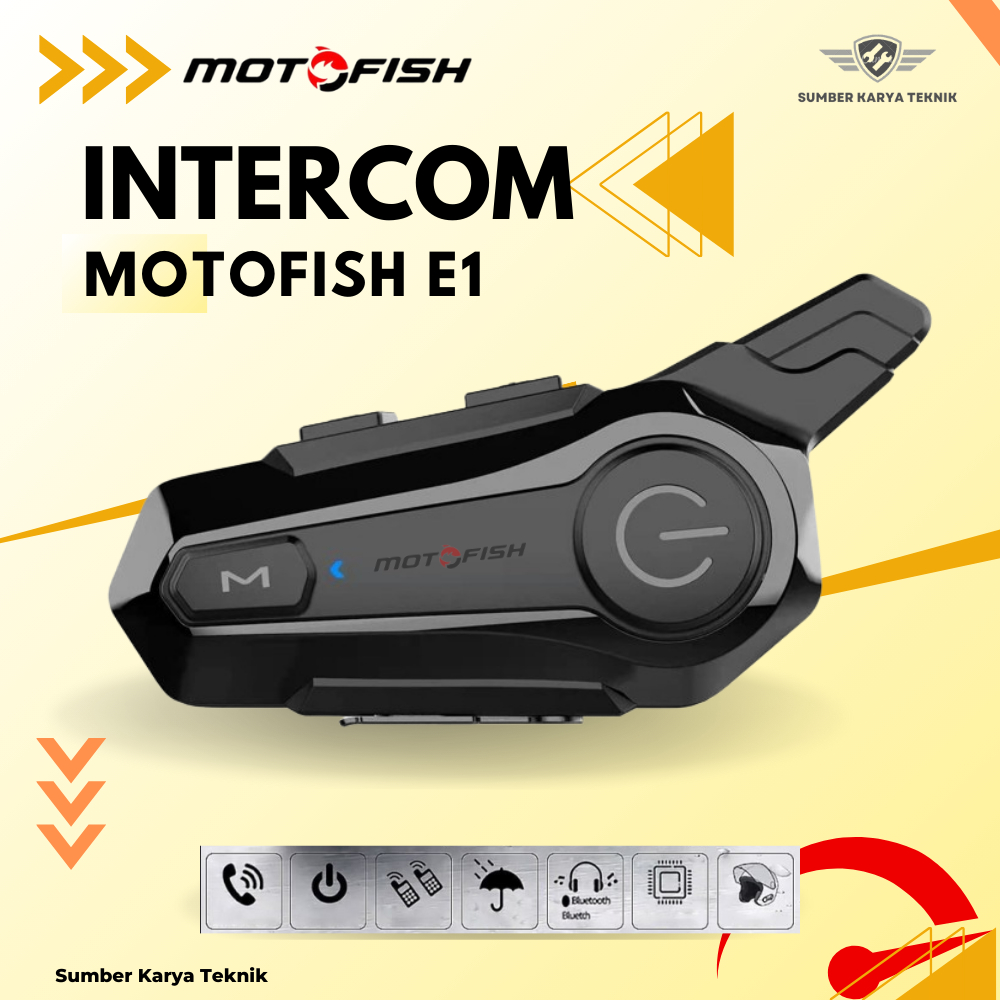 Jual Motofish E1 Intercom Helm Bluetooth 5.0 FM Radio, Dua Arah, Tahan ...