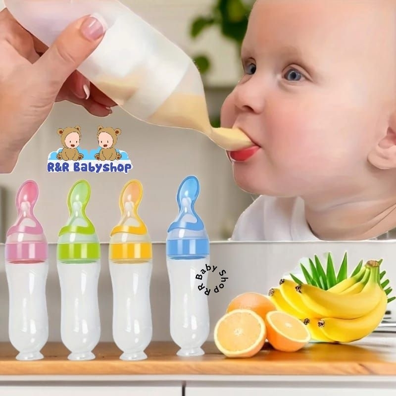 Jual Botol sendok makan Bayi mpasi/ Baby feeder/ botol sendok bayi silikon / sendok makan bayi ...