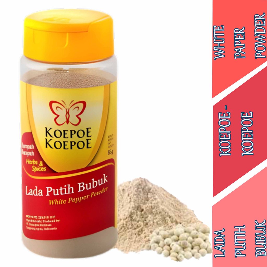 Jual White Paper Powder - Koepoe-Koepoe - Lada Putih Bubuk - 85gr | Shopee Indonesia