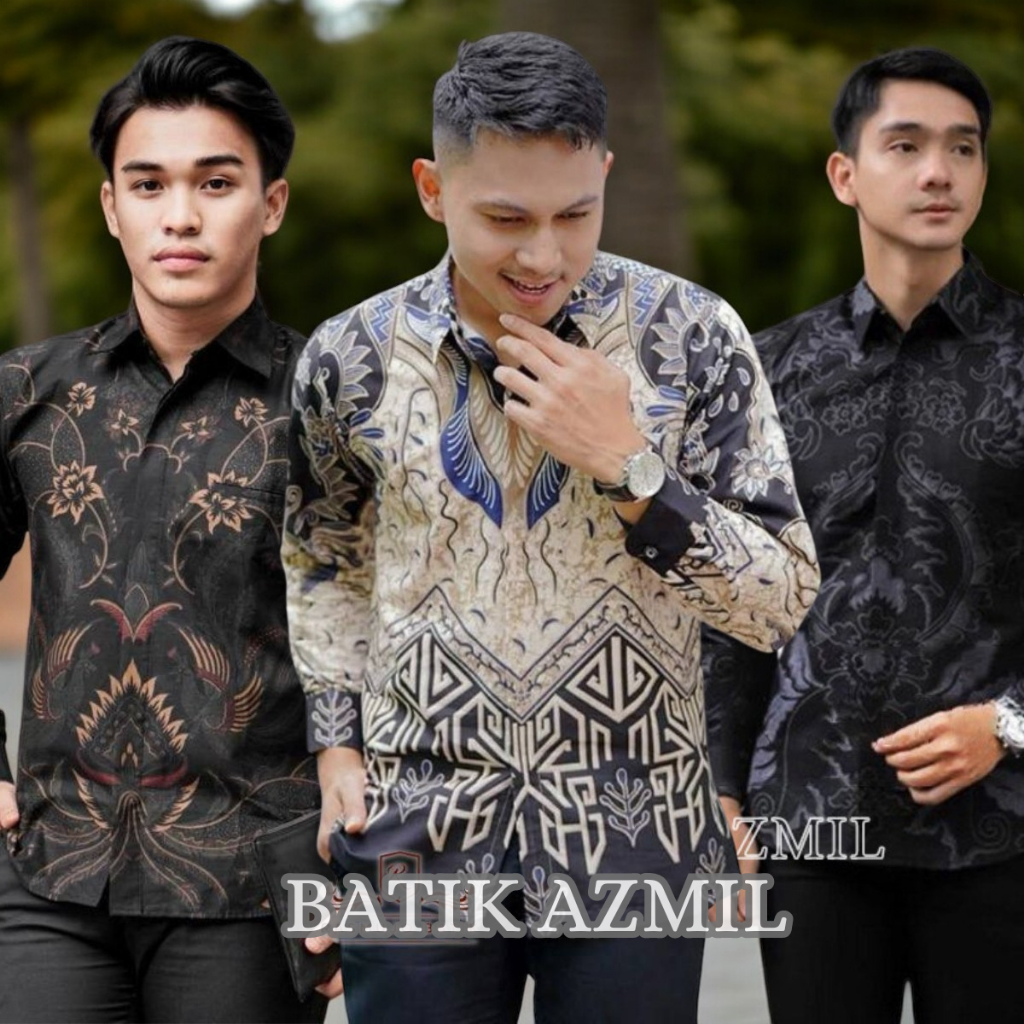 Jual Batik Pria Lengan Panjang BATIK AZMIL HRB026 motif KERATONAN Kode ...