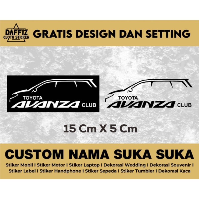 Jual STIKER CUTTING TOYOTA AVANZA GEN1 CLUB | Shopee Indonesia