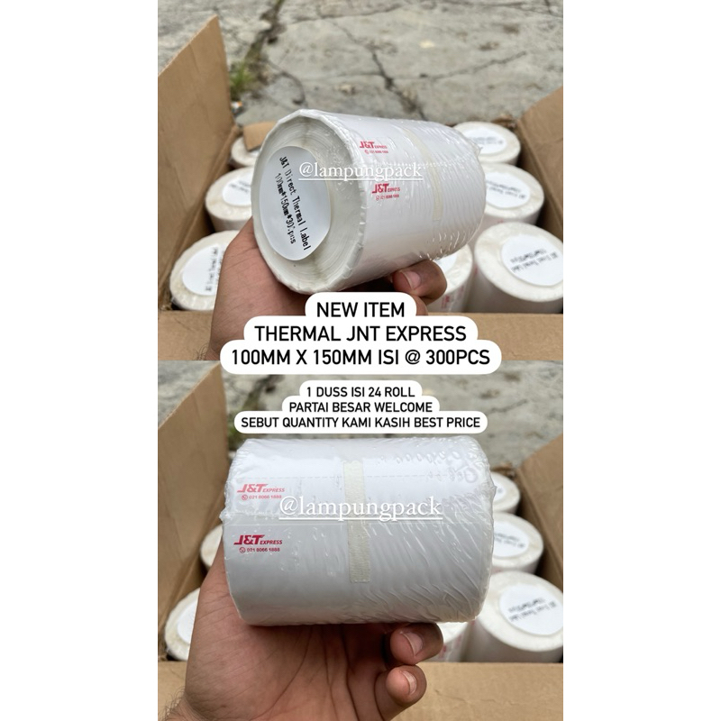 Jual Kertas Thermal 150x100mm LABEL BARCODE JNT resi stiker label ...