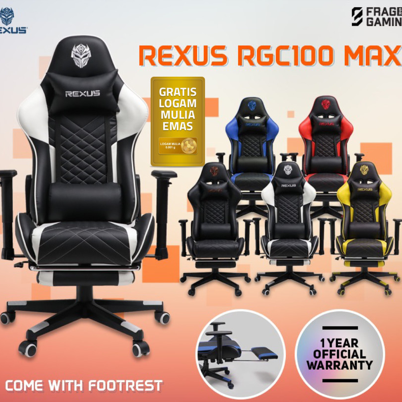 Jual Rexus RGC100 Max / RGC-100 Max Gaming Chair Kursi | Shopee Indonesia