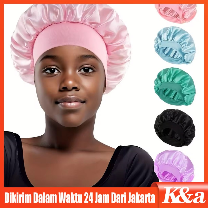Jual Hair Bonnet Satin Silk Sleeping Cap Cover Topi Tidur Pelindung ...