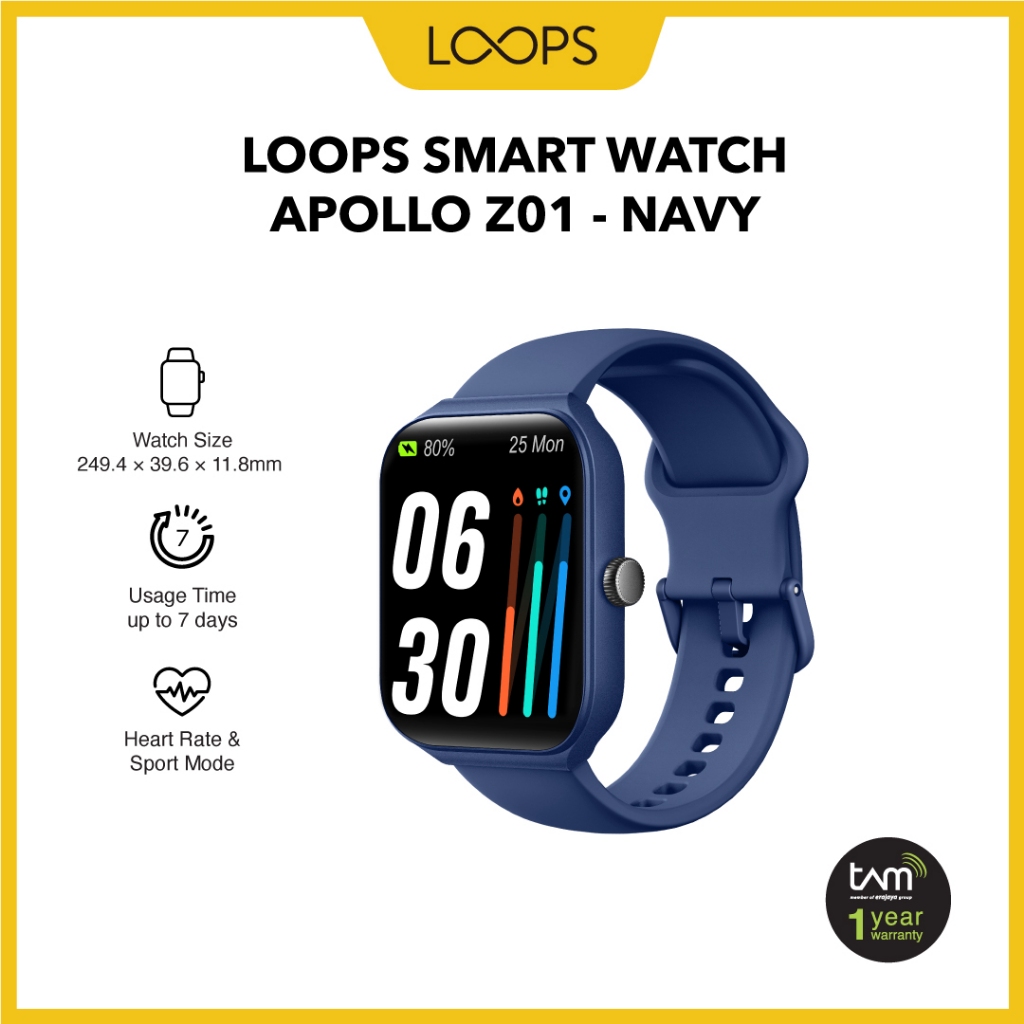 Jual LOOPS Smart Watch Apollo Z01 - Navy | Shopee Indonesia