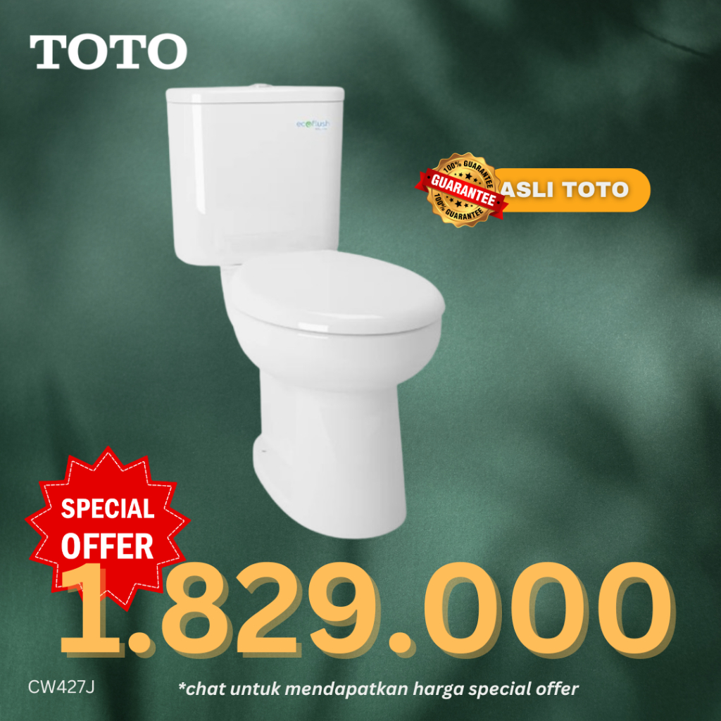 Jual Closet Duduk TOTO CW427J Dual Flush as 46cm / kloset duduk / Siap ...