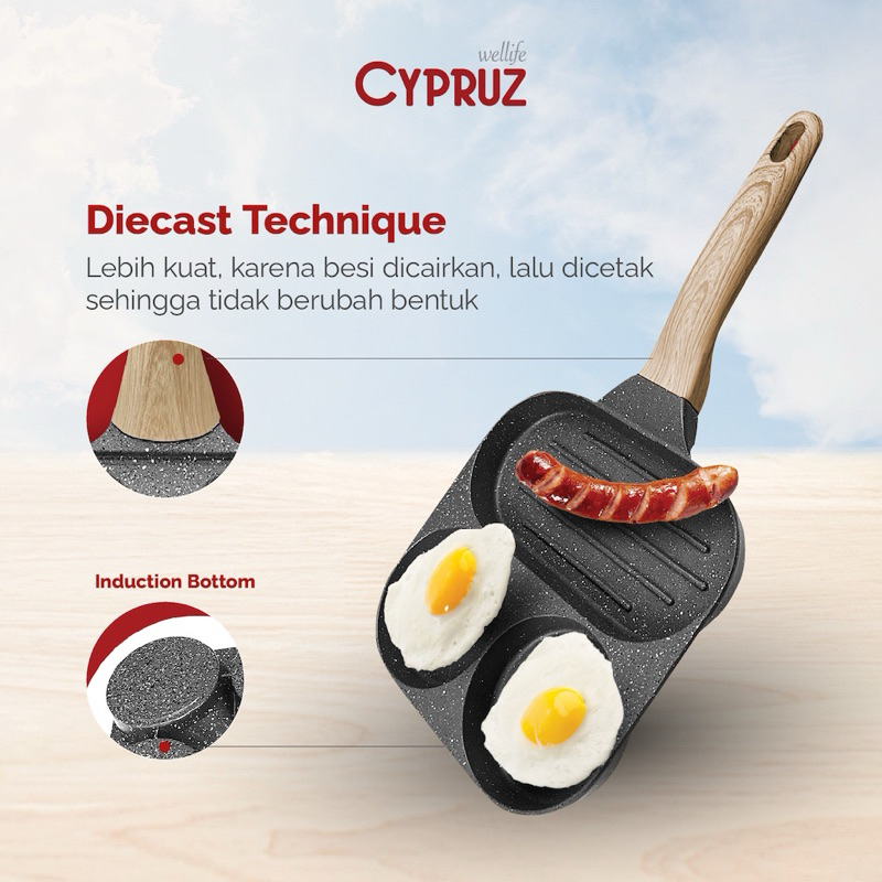 Jual Cooking color Kazumi egg pan cypruz beakfast pan | Shopee Indonesia