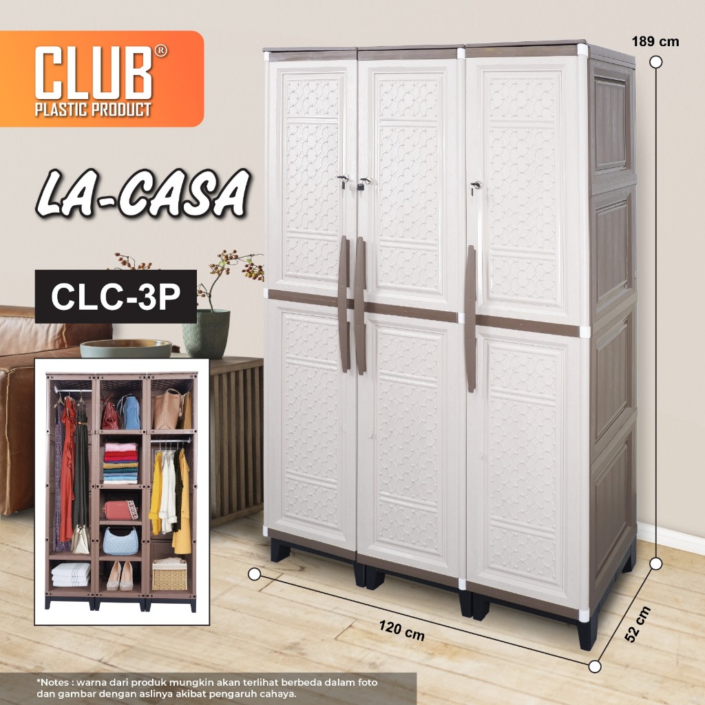 Jual La Casa Lemari Plastik 3 Pintu Super Kuat - Lemari Pakaian CLUB ...