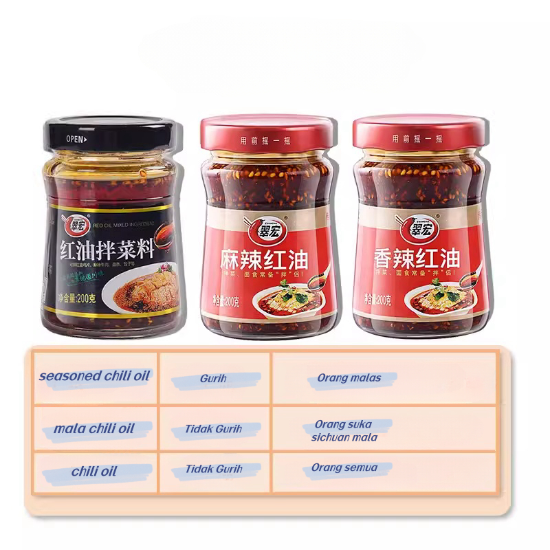 Jual 【BPOM】[200g] chili oil/minyak cabe/seasond chil oil/dimsum chili ...