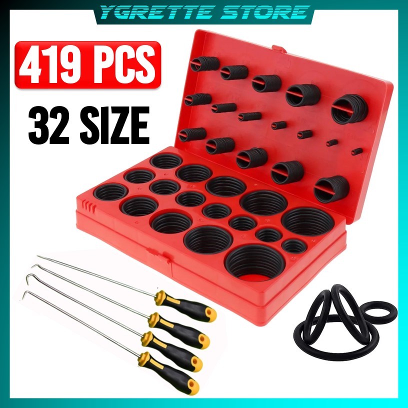 Jual YGRETTE - 419PCS VECONOR Karet Rubber O Ring Universal Seal Tightening 419 PCS - J200 - Red ...