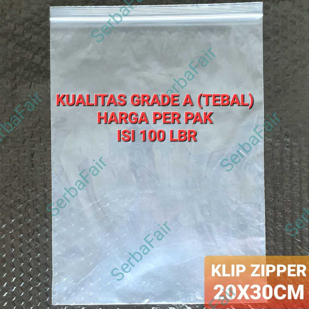 Jual Plastik Klip Zipper 20x30CM / Zip Lock Packing Baju Hijab Distro ...