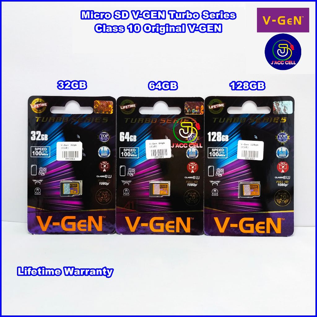 Jual Micro SD V-GEN 32GB, 64GB, 128GB Memori Card Vgen Turbo Series ...