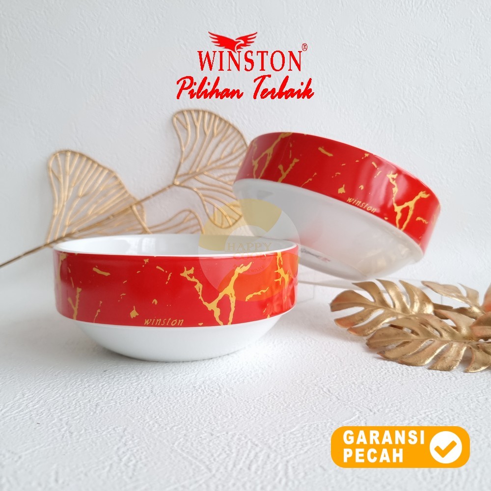 Jual WINSTON 1pcs Erin Mangkok Keramik 5in Marmer Merah Mangkok Tumpuk ...