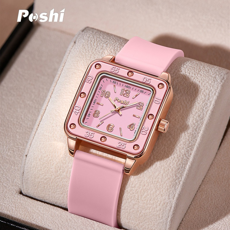 Jual Poshi Jam Tangan Wanita Tali Silikon Anti Keringat Formal Kasual ...