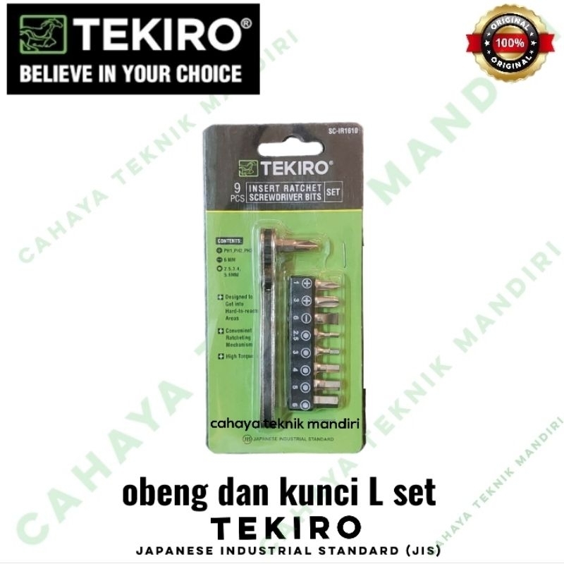 Jual Obeng + kunci L set 9 pcs rachet TEKIRO SC-IR1610 insert ratchet ...